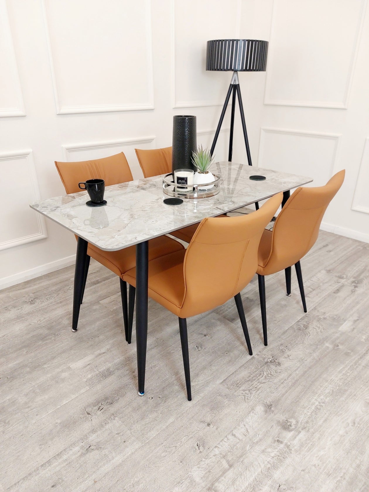 Flora Leather Dining Chair in Pair – Billboard Furniture